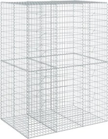 Gabionový koš s víkem 150 x 100 x 200 cm pozinkované železo 3295226
