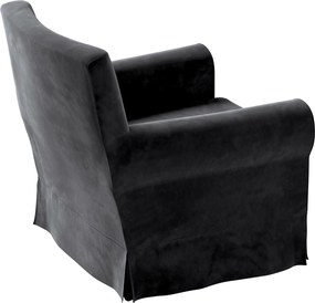 Potah na křeslo IKEA Ektorp Jennylund barva černá látka lesklé, sametová