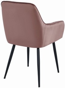 Růžová sametová jídelní židle SOLDEN