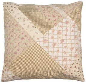 Béžový povlak na polštář s květy Patchwork - 50*50 cm