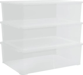 Plastové úložné boxy 3 ks 25 l stohovatelné 154988