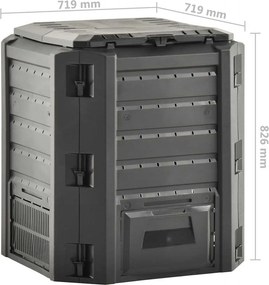 Zahradní kompostér černý 380 l 312272