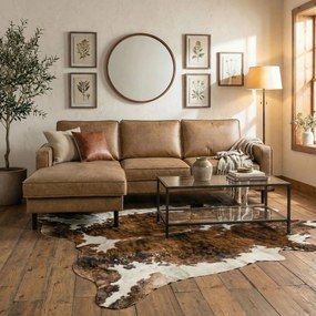 XXXLutz ROHOVÁ SEDAČKA, textil, kůže, béžová Livetastic - Sedací soupravy - 002951015210