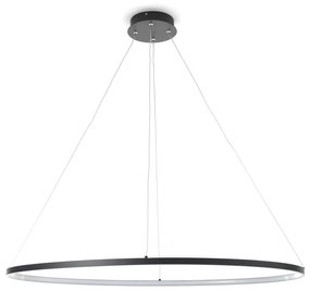 Černé závěsné svítidlo Tomasucci Oval Ring, výška 92 cm
