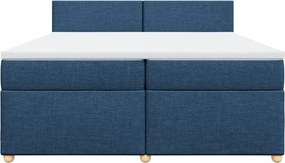 Box spring postel s matrací modrá 200x200 cm textil 3289086