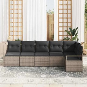 Set pohovek 6 ks Šedá polyratan 3346399