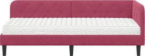 Rohový rám postele Víno Červené 80 x 200 cm samet 3394138