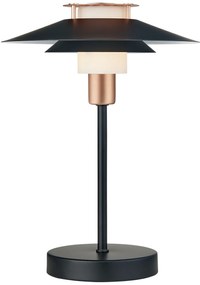 Stolní lampa Rivoli černá, měděná Rozměry: Ø  24 cm, výška 33 cm