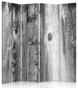 Ozdobný paraván Přírodní dřevo - 145x170 cm, čtyřdílný, obustranný paraván 360°