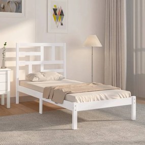 Rám postele bílý masivní dřevo 90 x 200 cm 3105936