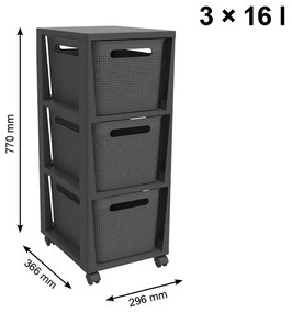BRISEN komoda 3x16 L - antracit