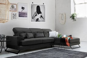 Designová rohová sedačka Heimana 308 cm antracitová - pravá