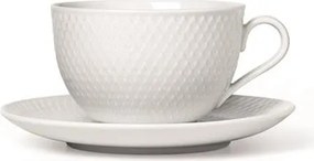 Šálek na čaj Rhombe s podšálkem bílý