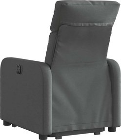 Elektrické zvedací polohovací křeslo tmavě šedé textil 3206718