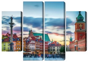 Vícedílný obraz Panoramatický Pohled Na Královský Hrad Ve Varšavě Nedostatek Nedostatek Přírodní plátno 120x90