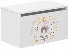 Dětský úložný box s kočičkou a hvězdami 40x40x69 cm