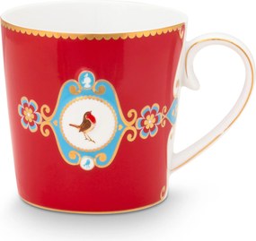 Pip Studio Love Birds sada 2 ks hrnků 225 ml, červená (Sada hrnků v dárkovém balení)