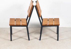 KULHÁNEK Zahradní stůl 230 x 90 cm+ 6x židle - kombinace dřeva a oceli