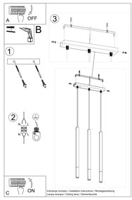 Závěsné svítidlo Mozaica, 1x černé kovové stínítko, g