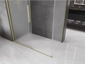 Mexen Velar, sprchový kout s posuvnými dveřmi 160 x 70 cm, 8mm sklo námraza, zlatá matná, 871-160-070-31-55