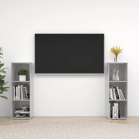 TV skříňky 2 ks betonově šedé 107 x 35 x 37 cm dřevotříska 3079911