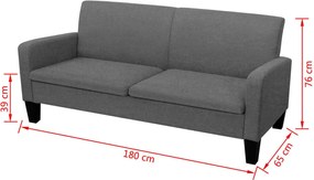 vidaXL 3místná pohovka 180 x 65 x 76 cm [244713] Barva: Žlutá