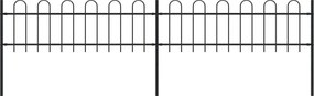 vidaXL Zahradní plot s obloučky ocelový 3,4 x 0,6 m černý [277639]