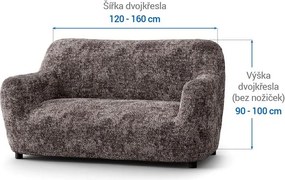 Bielastické potahy MARMO hnědé dvojkřeslo (š. 120 - 160 cm)