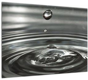 Skleněný obraz kapky vody (70x50 cm)