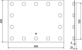 Mexen Dona podsvícené koupelnové zrcadlo 80 x 60 cm, LED 6000K, protizamlžovací - 9818-080-060-611-00