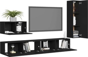 vidaXL 4dílný set TV skříněk dřevotříska [3078676] Barva: dub sonoma