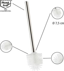 Snímatelný silikonový kartáč 7,5 cm, barva bílá, Wenko