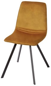 Designová židle  Holland Retro hořčicově-žlutý samet