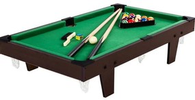GamesPlanet® 40542 Mini kulečník pool s příslušenstvím 92 x 52 x 19 cm, hnědá