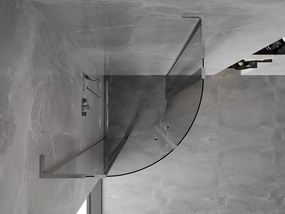 Mexen Mist L, čtvrtkruhový sprchový kout s 2-křídlými dveřmi, 80 x 80 cm, 8mm čiré sklo, chromový profil, 8A32L-080-080-01-00