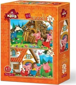 ART PUZZLE 5568 Puzzle Tři prasátka / 24+35 dílků / od 4 let