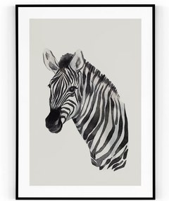 Plakát / Obraz Zebra S okrajem Pololesklý saténový papír 210 g/m² A4 - 21 x 29,7 cm