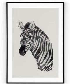 Plakát / Obraz Zebra S okrajem Samolepící plátno A4 - 21 x 29,7 cm