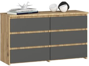 Komoda CL100 6SZ dub artisan / šedá