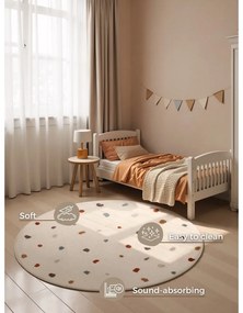 Krémový dětský koberec ø160 cm Funny Dots – Hanse Home