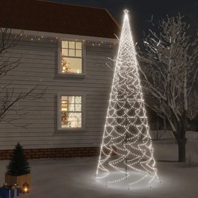 343579 vidaXL Vánoční stromek s hrotem 3 000 studených bílých LED diod 800 cm