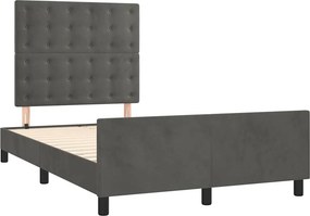 Rám postele bez matrace tmavě šedá 120 x 200 cm samet 3125990