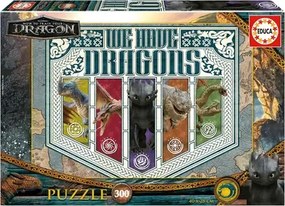 EDUCA Puzzle Jak vycvičit draka / 300 dílků / 40x28 cm