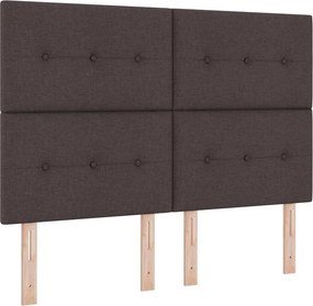 Rám postele s čelo Tmavě hnědá 140 x 200 cm textil 3344735