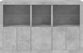 Příborník s LED osvětlením betonově šedý 162 x 37 x 100 cm 3209145