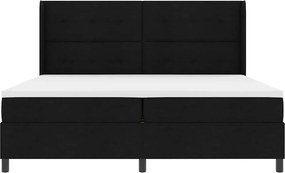 Postel s boxspringem s polštářem Černý 200 x 200 cm textil 3341667