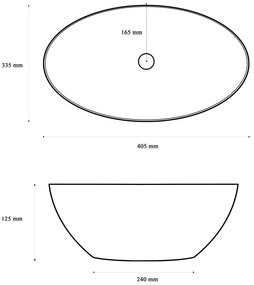 Gamma Emi, umyvadlo na desku 405x335x140 mm, bílá lesklá, GMA-UC-EMI