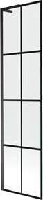 Mexen Next L, 1-křídlová vanová zástěna 50 x 150 cm, 6mm čiré sklo-černý vzor, ​​černý profil, 895-050-000-03-77-70