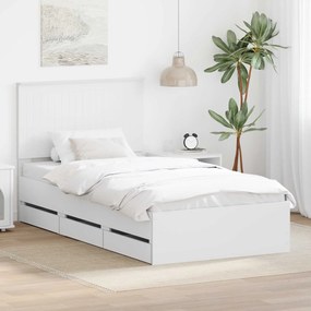 Rám postele se zásuvkou Bílá 100 x 200 cm Inženýrské dřevo 3411145
