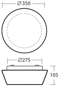 Osmont 42845 Crater 3, nástěnné/stropní svítidlo, 2x60W E27, prům.35cm